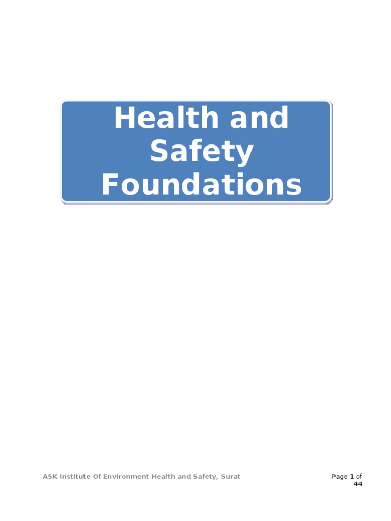 Unit 1 Health & Safety Foundations | PDF | Occupational Safety And ...