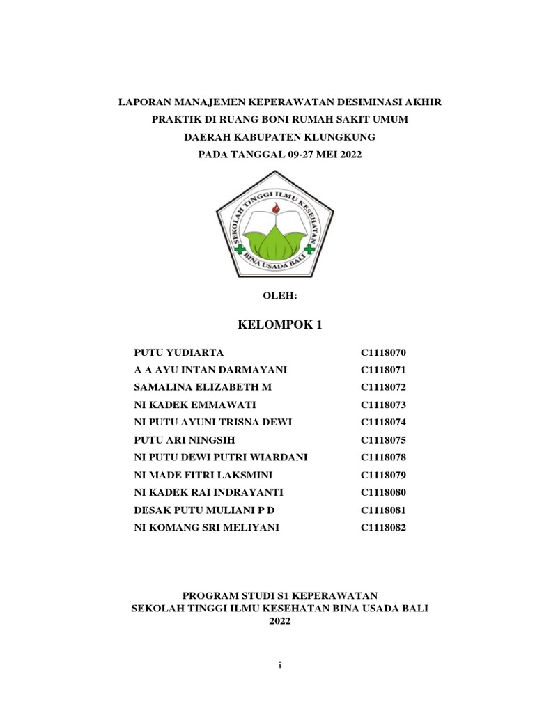 Diseminasi Akhir Ruang Boni (Stikes Bina Usada Bali) Terbaru | PDF