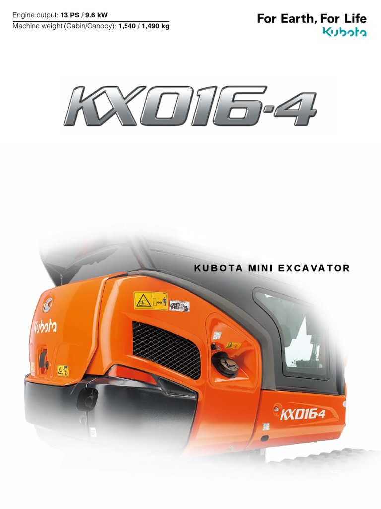 Kubota KX016 4 EN | PDF | Truck | Mechanical Engineering