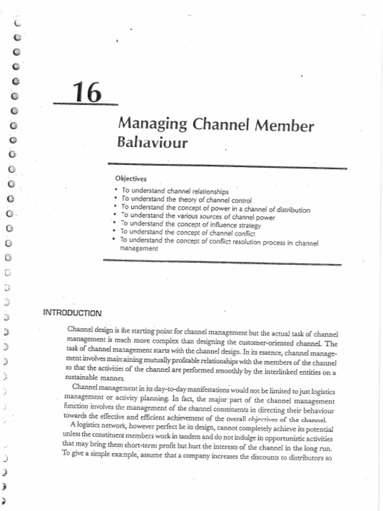 Managing Channel Member Behaviour | PDF
