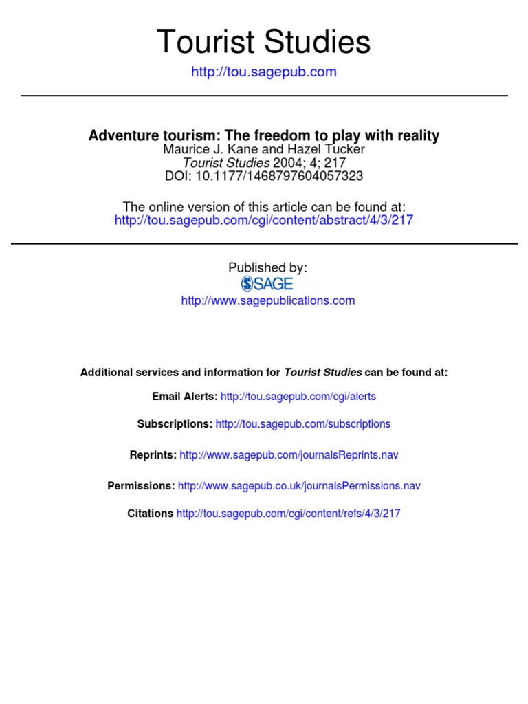 Adventure Tourism The Freedom To Play With Reality | PDF | Adventure ...