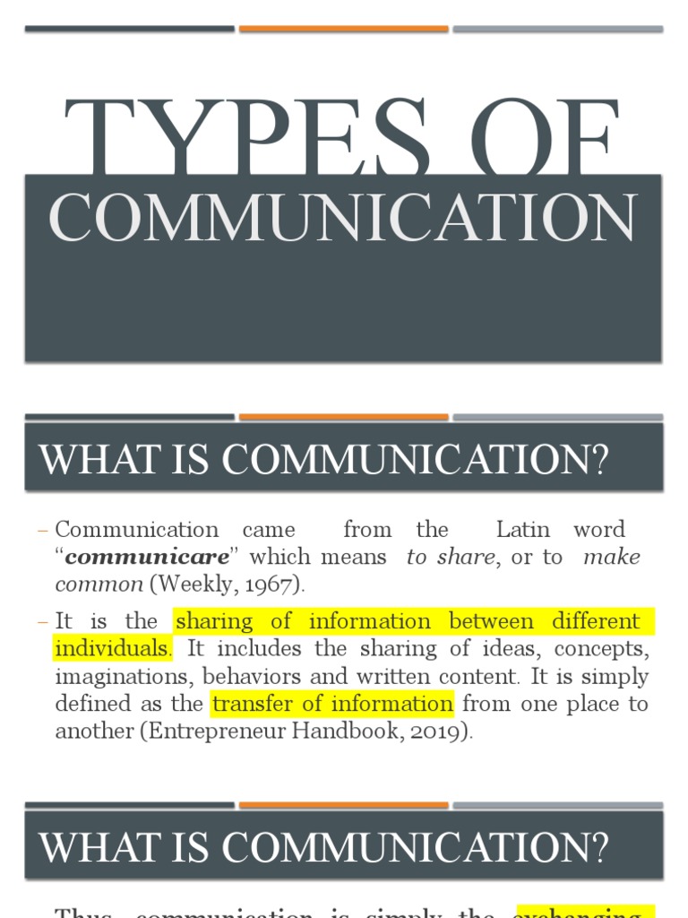 Types of Communication | PDF | Communication | Nonverbal Communication