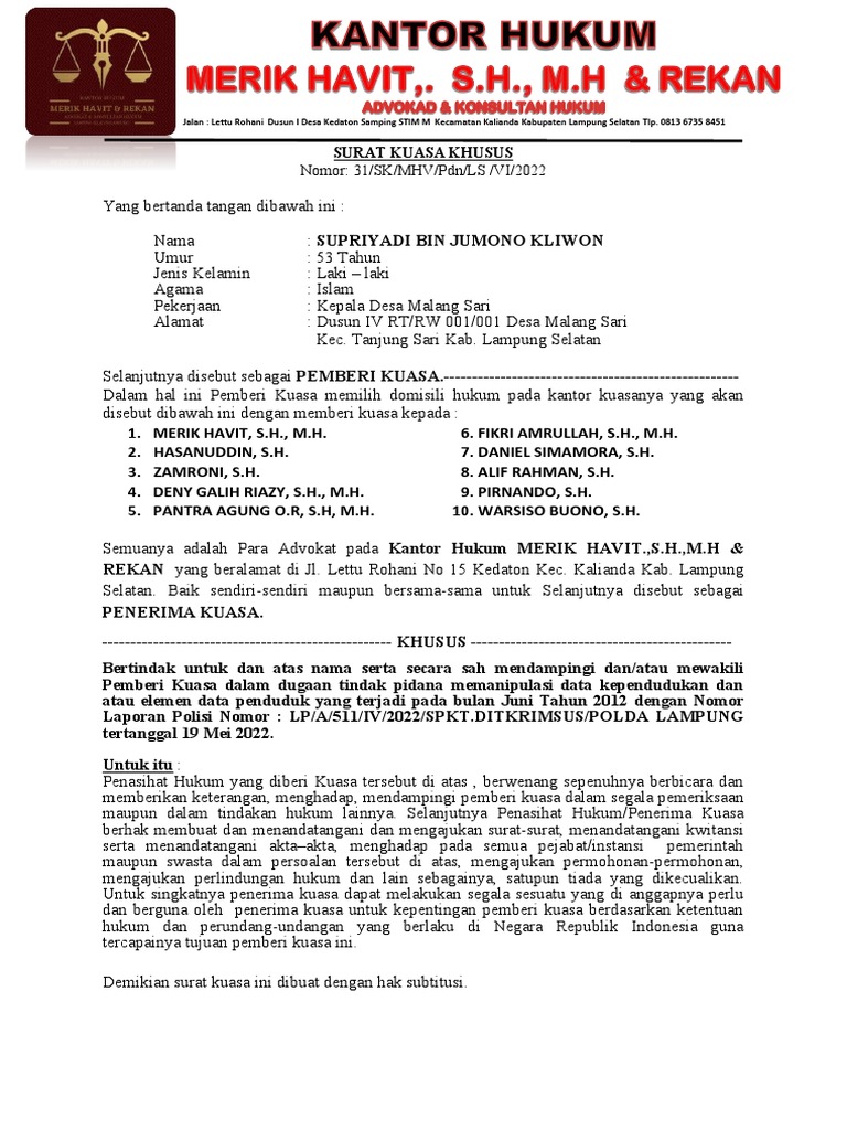 SK 31 Kades Malangsari MHV | PDF