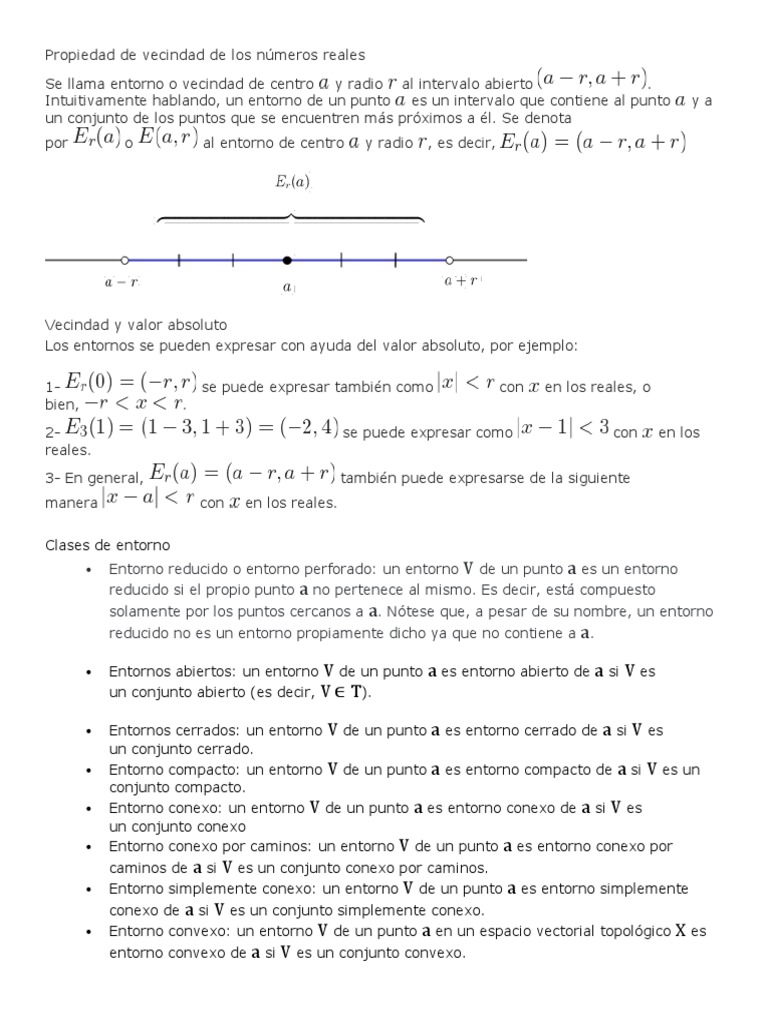 Vecindad e Intervalos y Su Clasificacion en Matematicas | PDF | Intervalo (Matemáticas ...