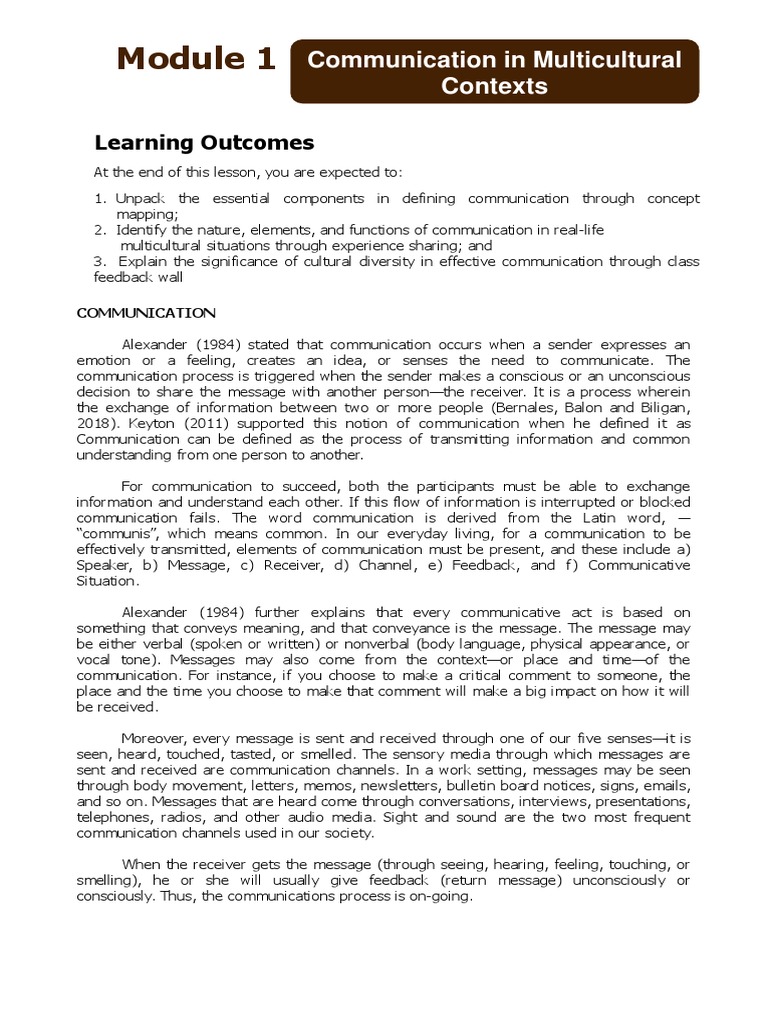 ENG-111-MODULE-1-L1 | PDF | Communication | Nonverbal Communication