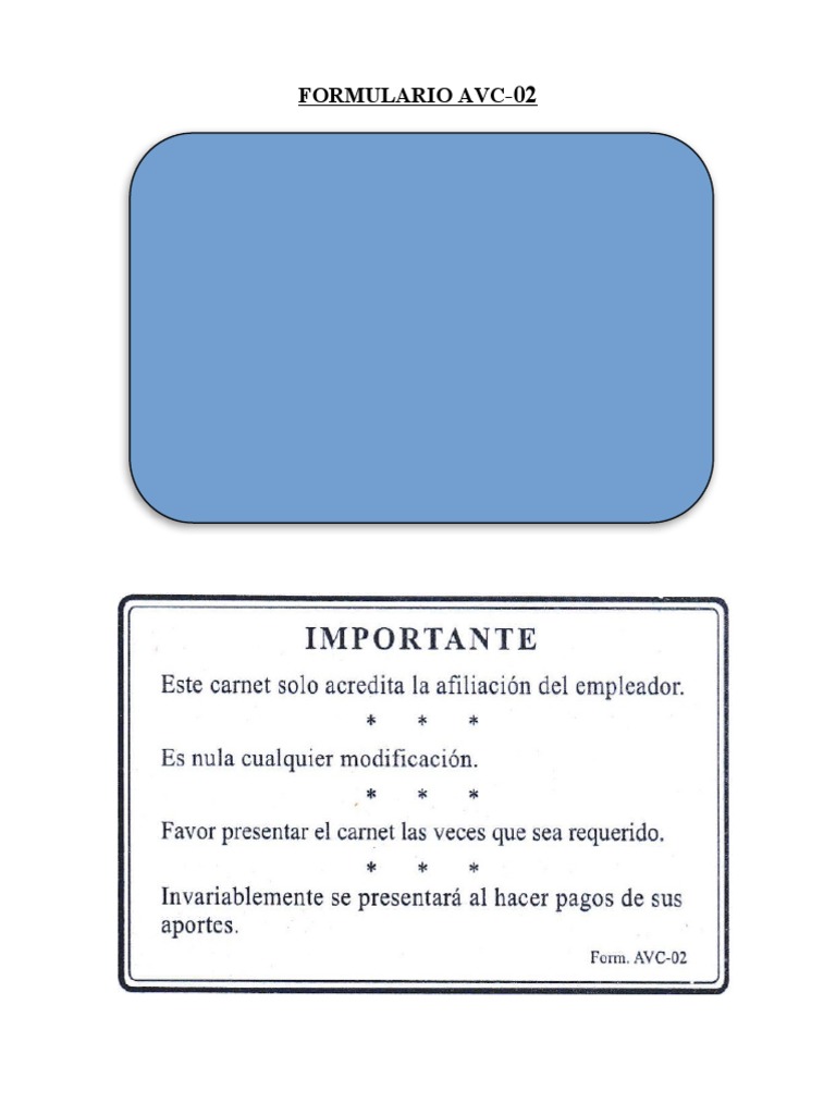 3 FORMULARIO AVC-02 | PDF