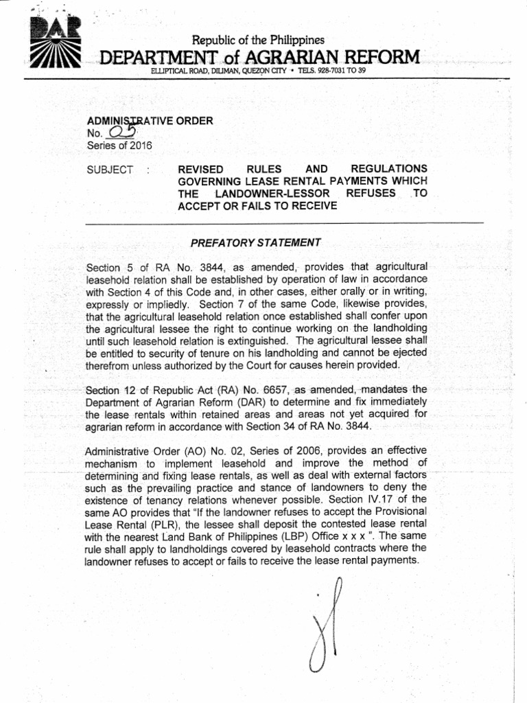 Administrative Order No. 05, Series of 2016 | PDF