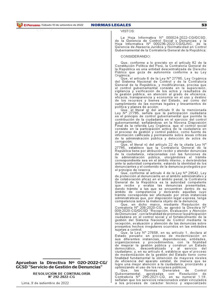 Directiva #020-2022-CG-GCSD Servicio de Gestión de Denuncias 10.SET ... Directiva #020-2022-CG-GCSD Servicio de Gestión de Denuncias 10.SET ...