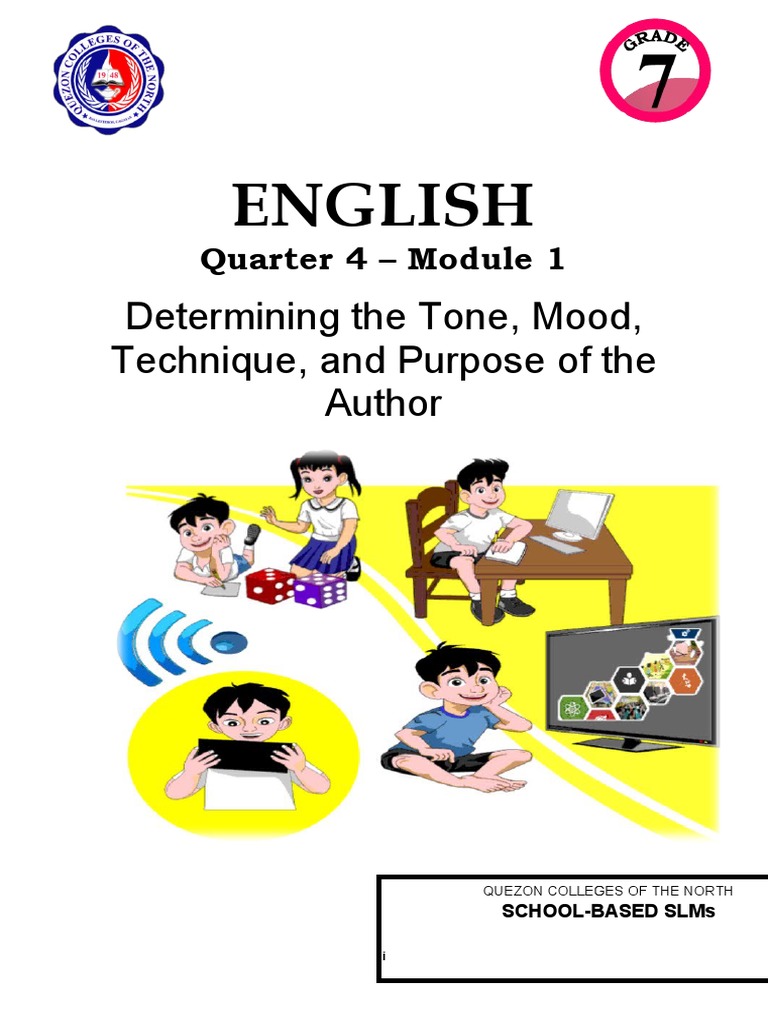 English: Determining The Tone, Mood, Technique, and Purpose of The ...