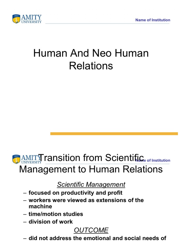 Human and Neo Human Relations | PDF | Motivation | Motivational