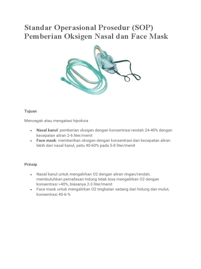 Standar Operasional Prosedur OKSIGEN | PDF