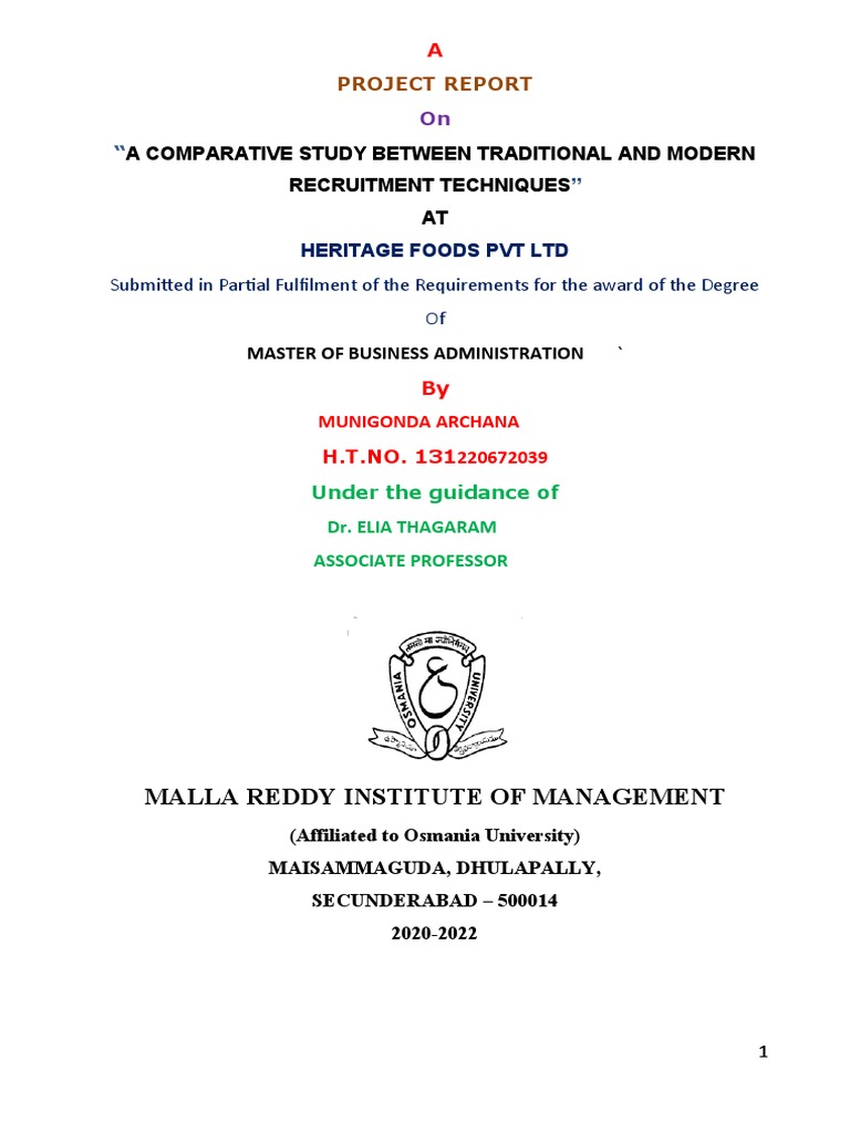 A Comparative Study Between Traditional and Modern Recruitment ...