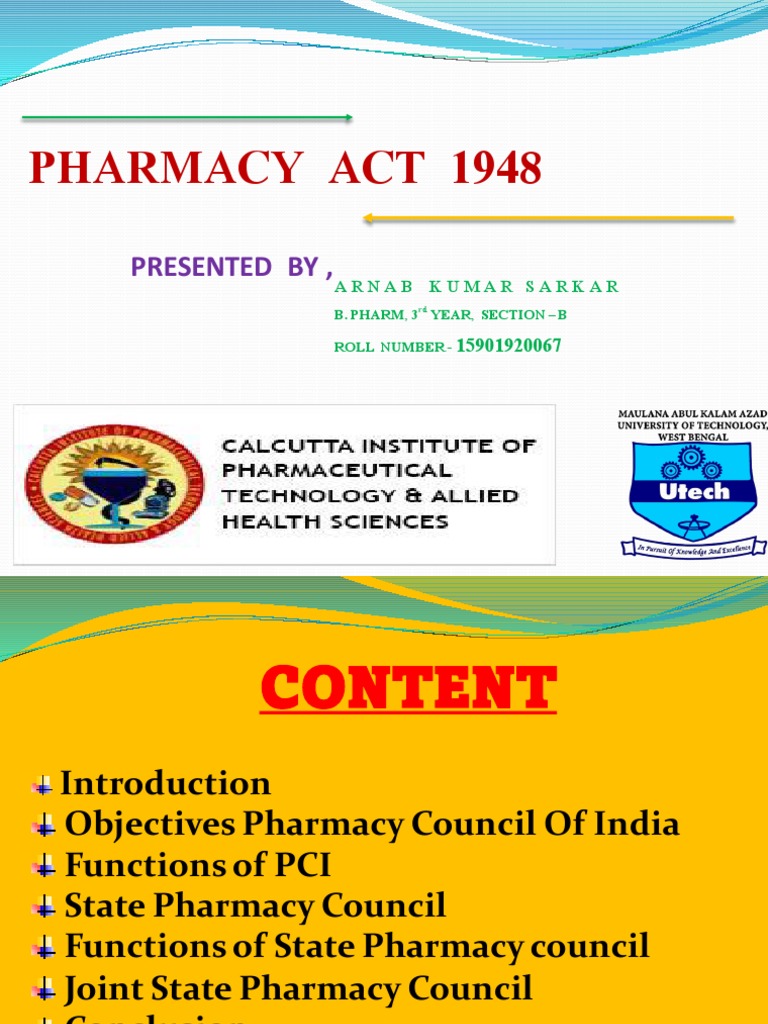 Pharmacy Act 1948 Overview | PDF | Pharmacist | Pharmacy