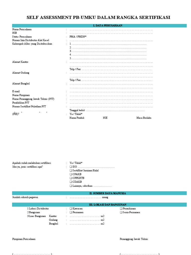 Rev1-Checklist Self-Assessment CDAKB | PDF