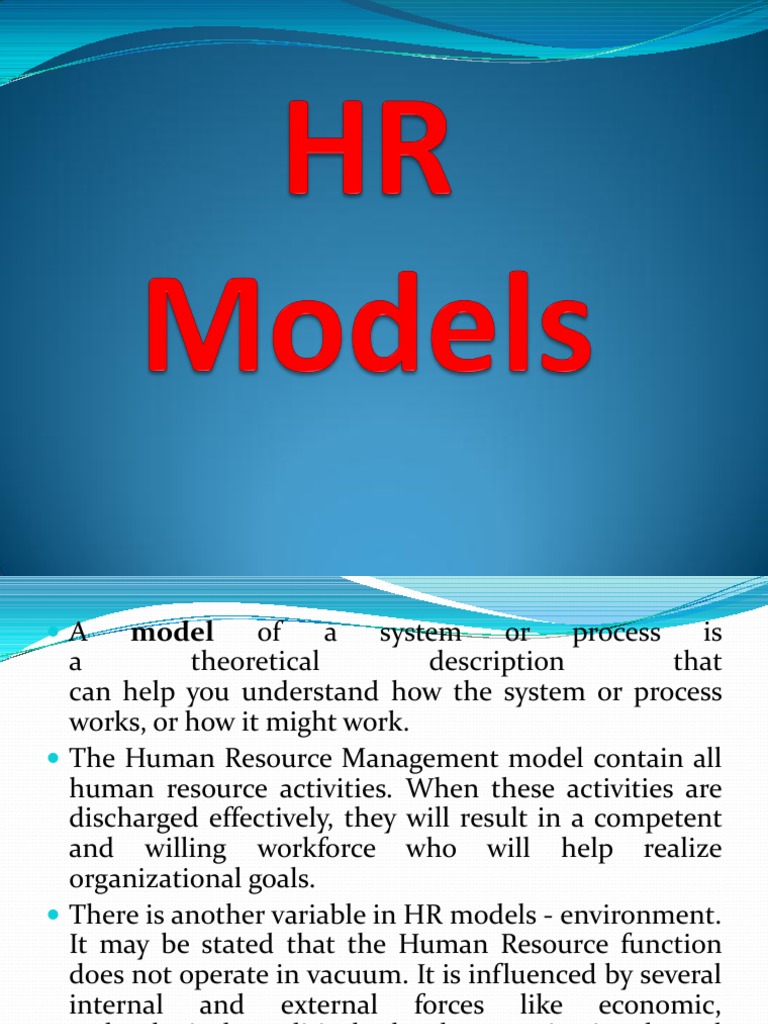 HRM Models | PDF | Human Resource Management | Strategic Management