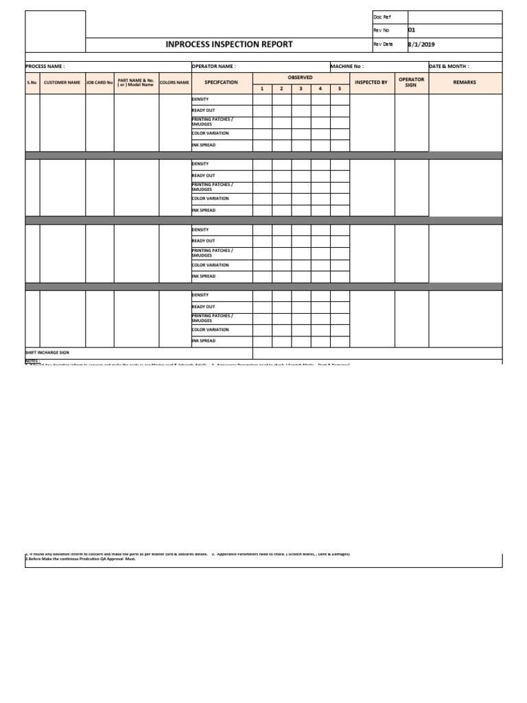 First Part Approval Reprot | PDF | Printing