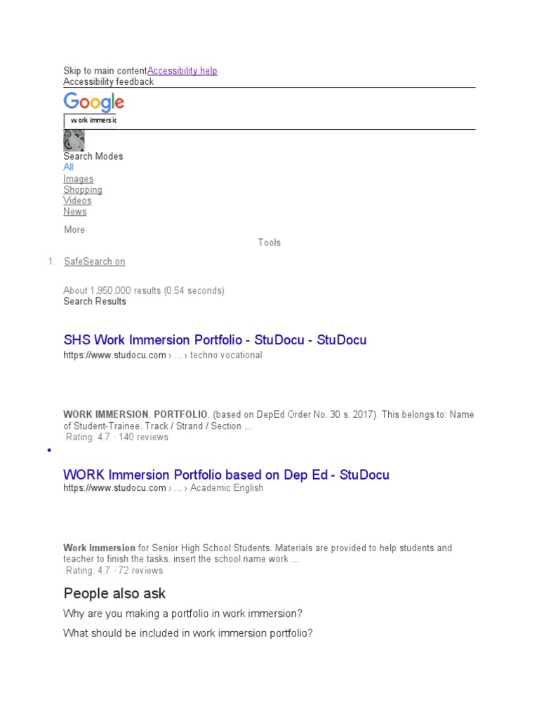 Work Immersion Portfolio Examples | PDF | Microsoft Power Point | Computing