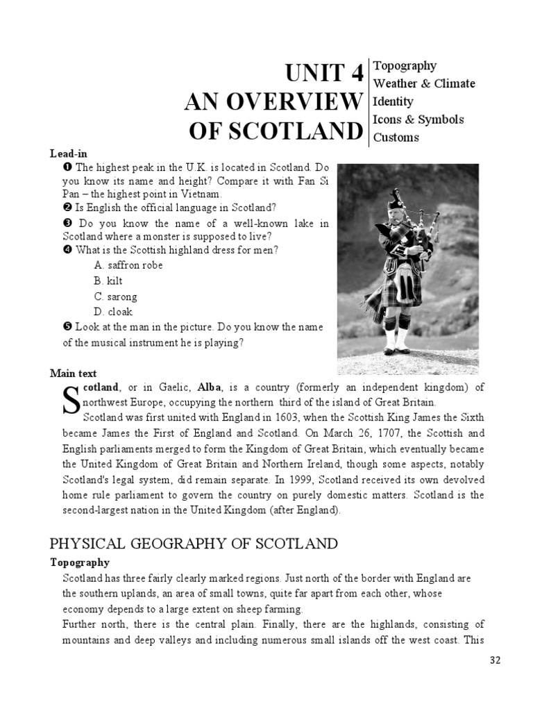 (General Geography, ULIS) - An Overview of Scotland | PDF | Scotland ...