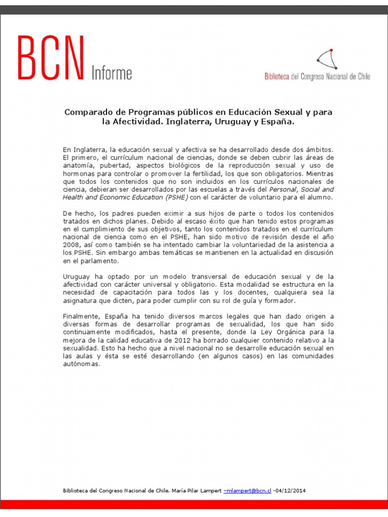 BCN Educacion en Sexualidad y Afectividad - Internacional - Final - v3 | PDF | Educación sexual ...