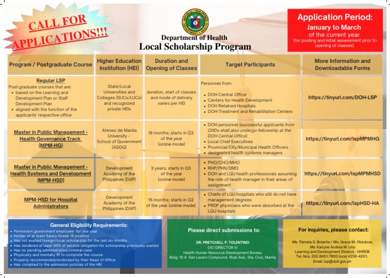 DOH Local Scholarship Program Details | PDF | Health Sciences | Health Care