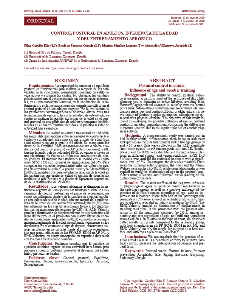 Ejercicios para Control Postural en Mayores | PDF | Vejez