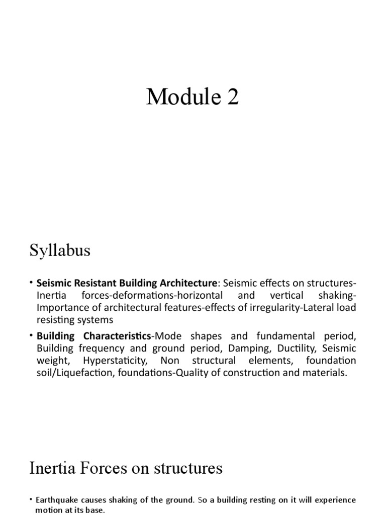 Module 2 | PDF | Force | Earthquake Engineering