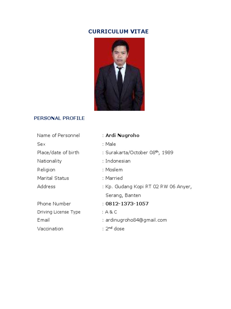 CV - Ardi Nugroho - Hse Coordinator | PDF | Business | Occupational Safety And Health