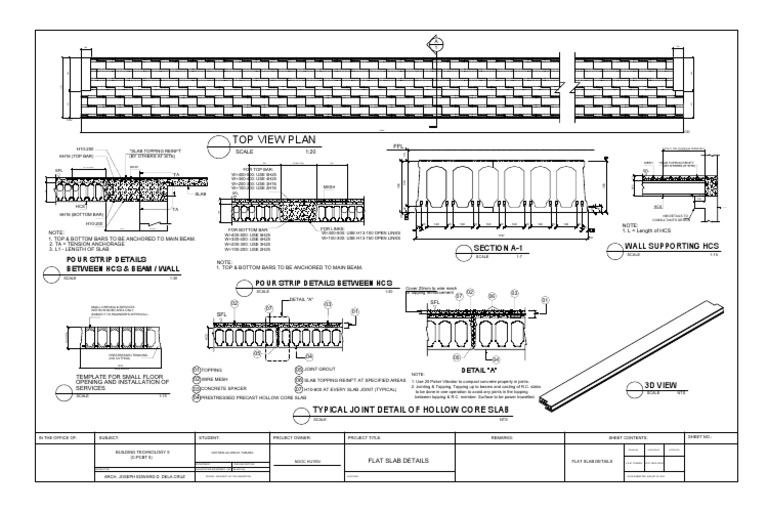 FLAT SLAB DETAILS A1 | PDF | Prestressed Concrete | Building Engineering