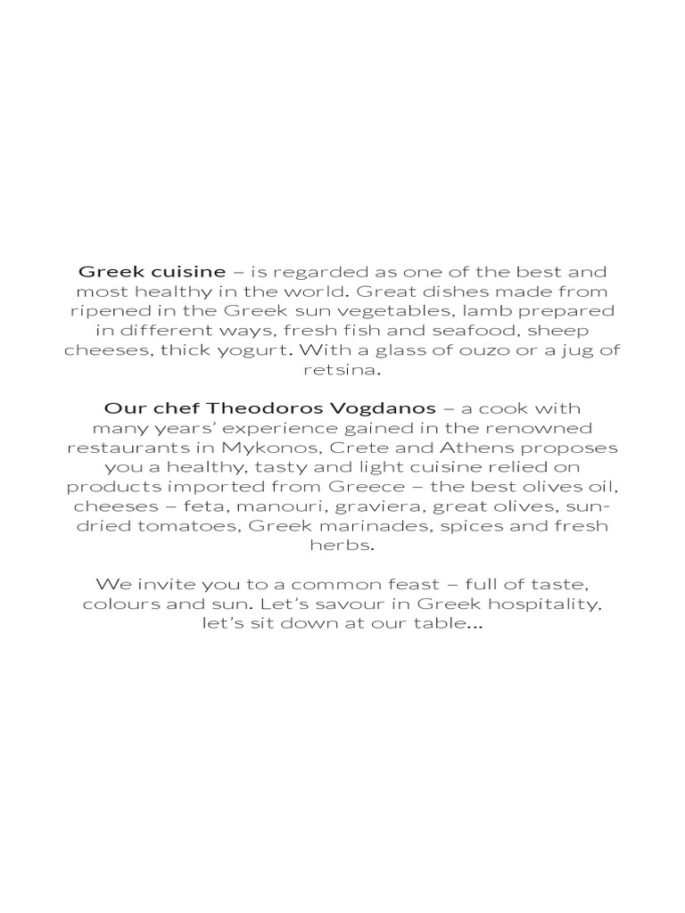 Menu Paros en 10 2021 | PDF | Cuisine | Food Ingredients