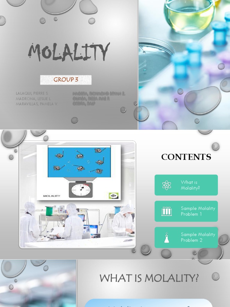 Molality | PDF | Mole (Unit) | Chemical Substances
