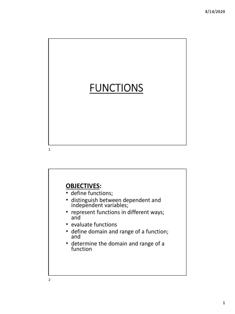Lesson1 Functions Domain And Range Pdf Function Mathematics Polynomial