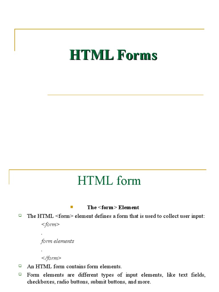 HTML_Forms | PDF | World Wide Web | Internet & Web
