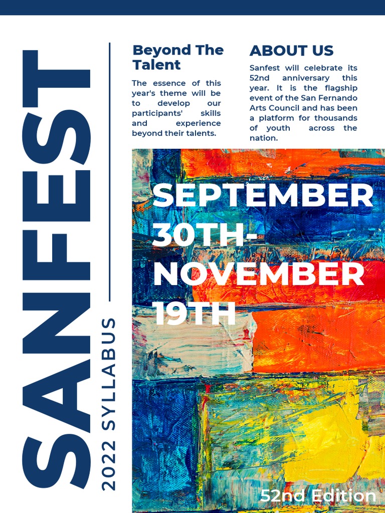 Sanfest 2022: Youth Arts Festival | PDF | Dances | Poetry