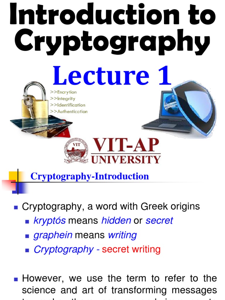 L-1. Introduction To Cryptography | PDF | Information Security ... L-1. Introduction To Cryptography | PDF | Information Security ...