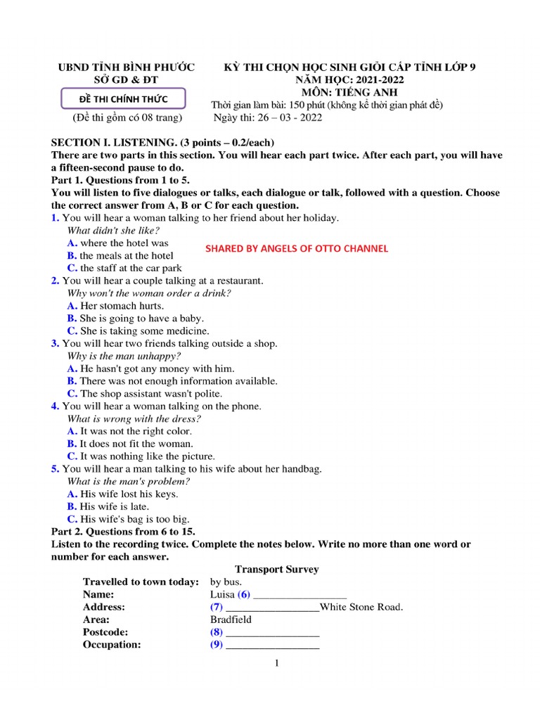 HSG Tinh 9 Binh Phuoc | PDF