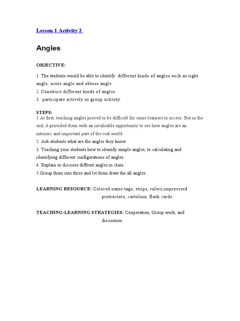Lesson 1 Activity 2 | PDF