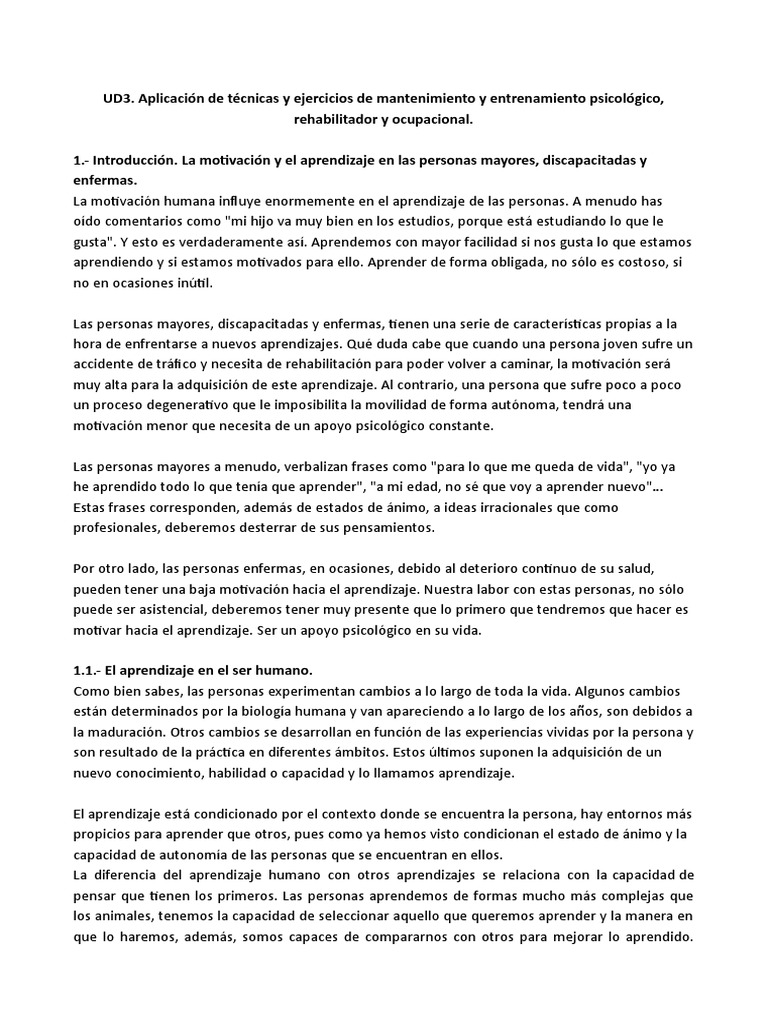 UD3 | PDF | Inteligencia | Aprendizaje