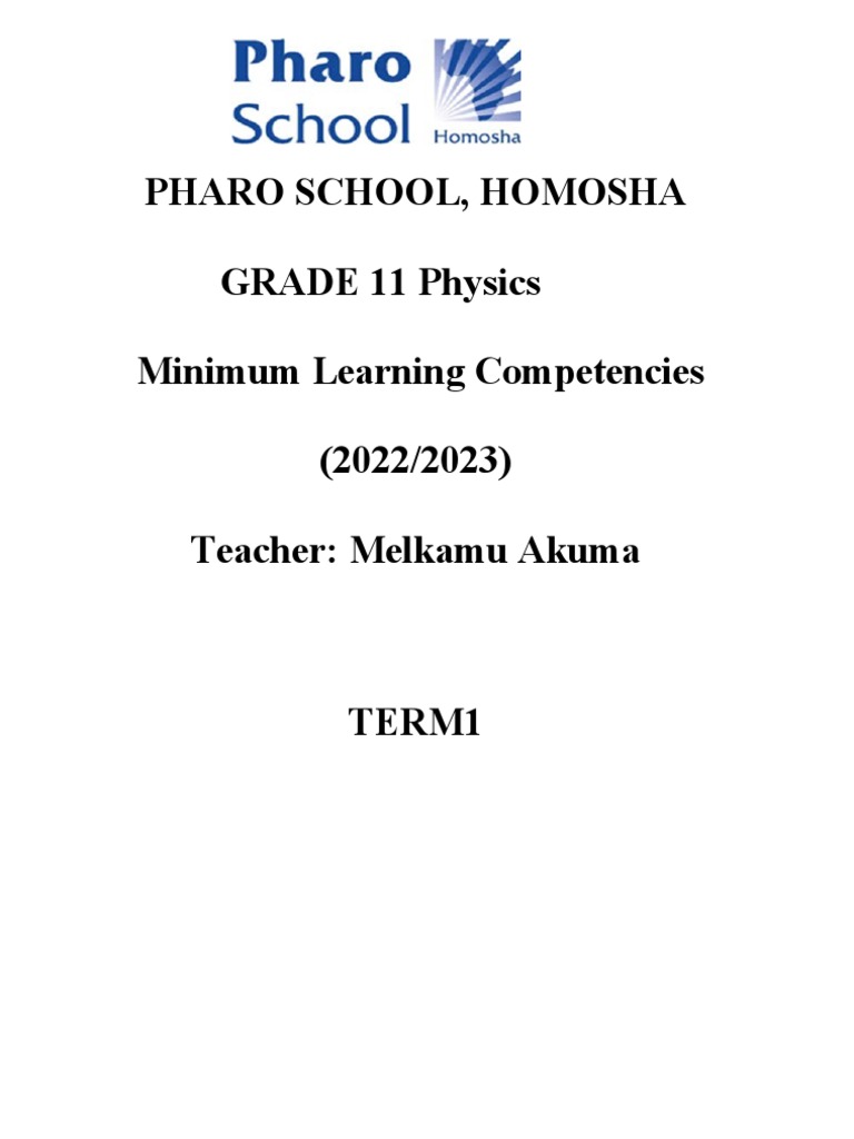 Grade 11 Physics Anual Plan | PDF | Fluid Dynamics | Force