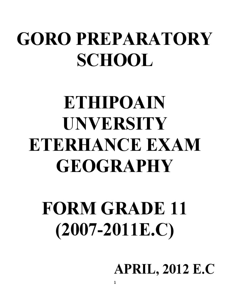 Grade - 11 Geography Euee-2007-2013 | PDF | Africa | Geography
