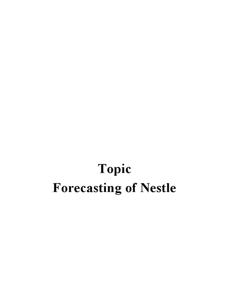 Topic Forecasting of Nestle | PDF