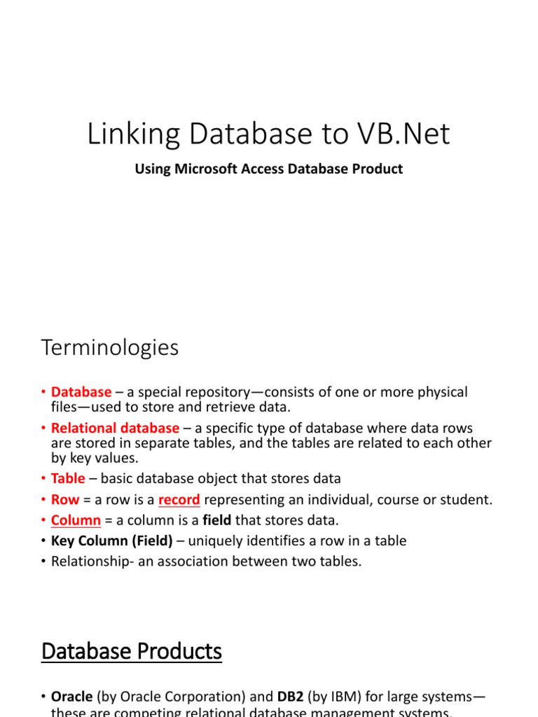 Linking Database To A VB Project (Lesson 5) | PDF | Databases ... Linking Database To A VB Project (Lesson 5) | PDF | Databases ...