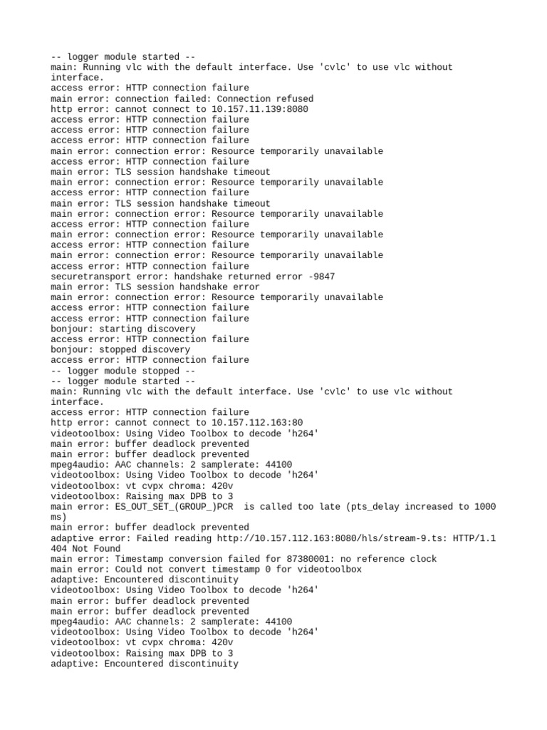 VLC Logs | PDF | Transport Layer Security | Application Layer Protocols