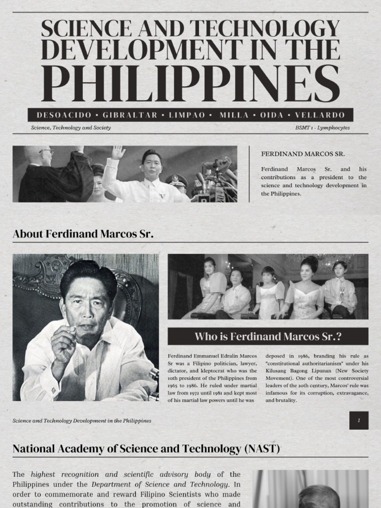 Contributions of Ferdinand Marcos Sr. On The Science and Technology ...
