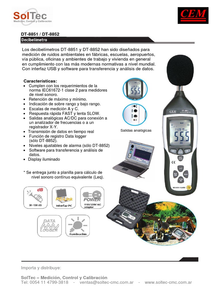 Decibelímetro CEM DT-8851-2 - Catálogo | PDF | Micrófono | Tecnología ...