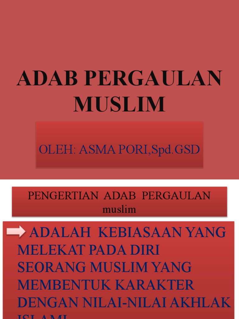 Adab Pergaulan dalam Islam | PDF