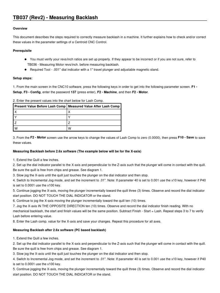 TB037 (Rev2) - Measuring Backlash | PDF | Cartesian Coordinate System ...