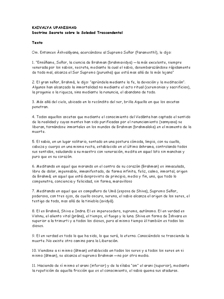 79 - Kaivalya Upanishad | PDF | Mantman (hinduismo) | Shiva