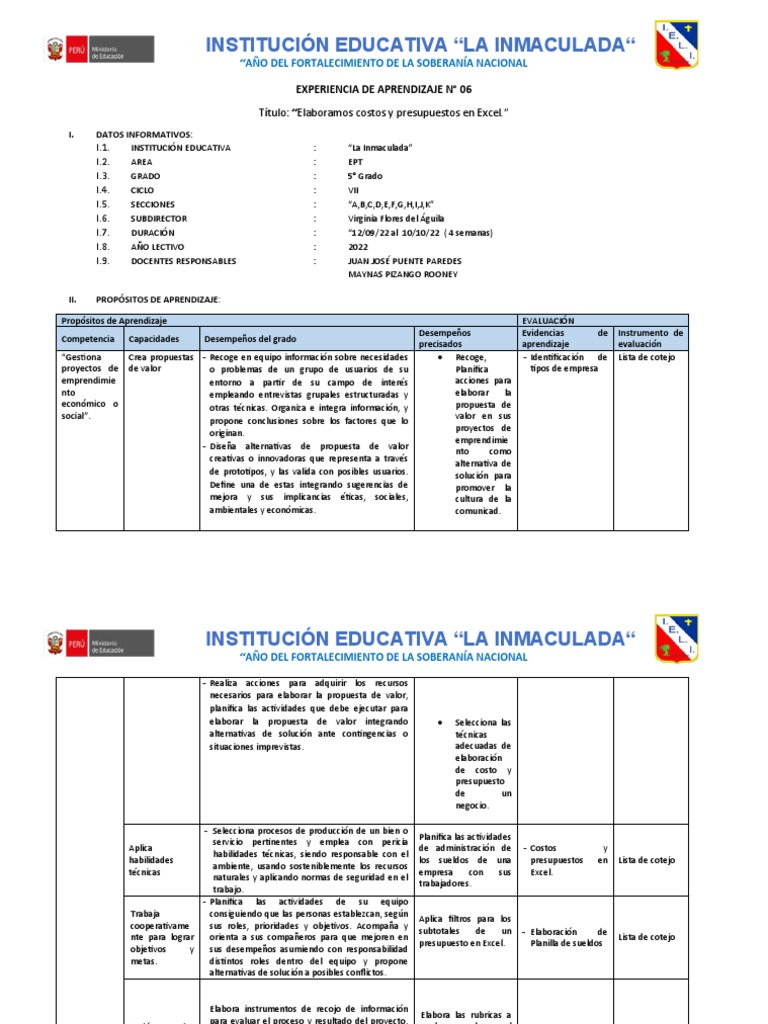 Vi Experiencia de Aprendizaje 2022 | Download Free PDF | Aprendizaje ... Vi Experiencia de Aprendizaje 2022 | Download Free PDF | Aprendizaje ...