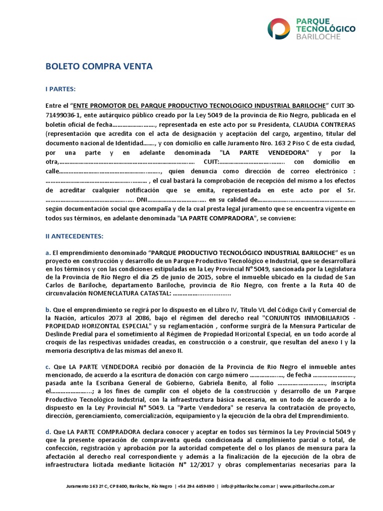 Boleto Compra Venta | PDF | Condominio | Impuestos
