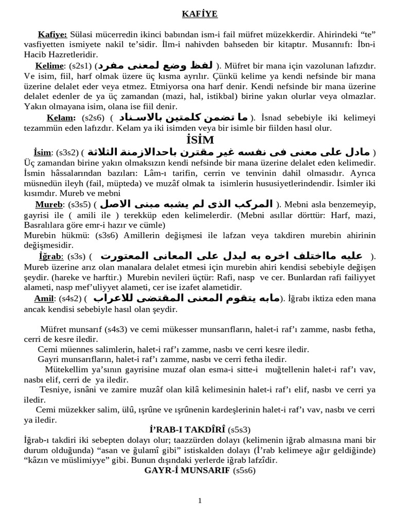 Nahiv - Kafiye Özeti | PDF